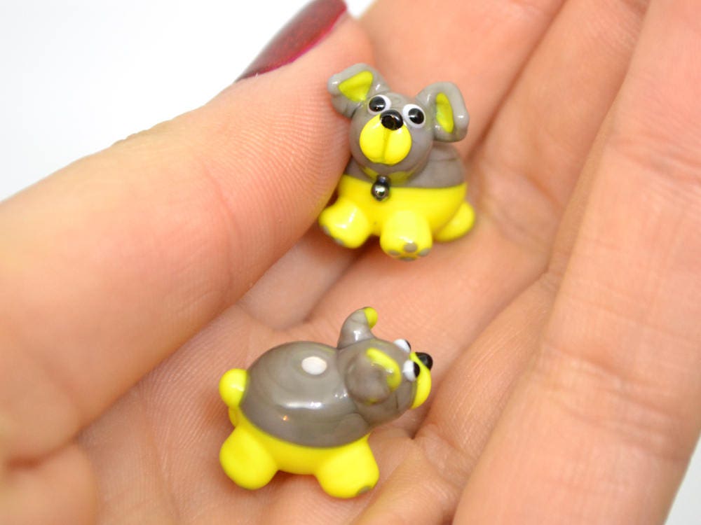 Glass dog beads glass animal beads cute beads pet supplies fun | Etsy