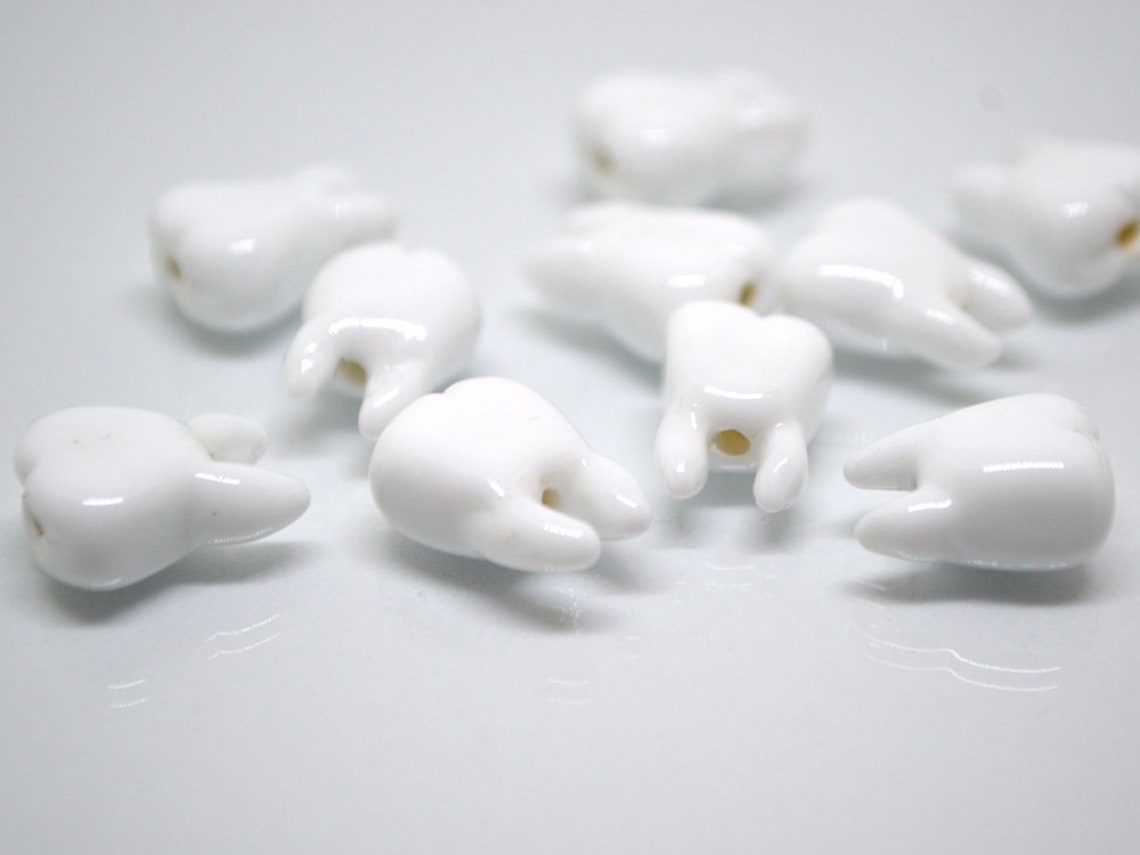 Glass tooth beads Dentist gift Teeth beads Dentist beads | Etsy