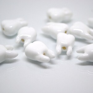 Glass Tooth Beads - Dentist Gift- Teeth Beads - Dentist Beads Funny ...