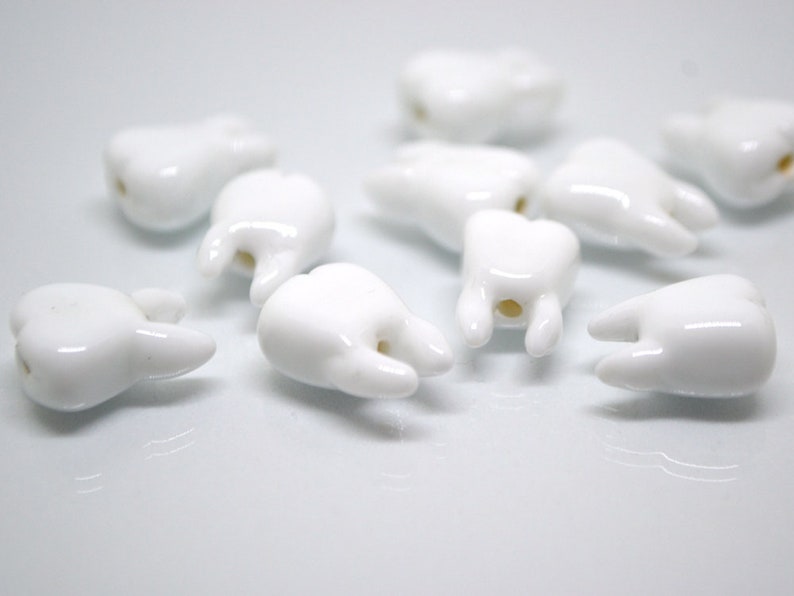 Glass Tooth Beads Dentist Gift Teeth Beads Dentist Beads | Etsy