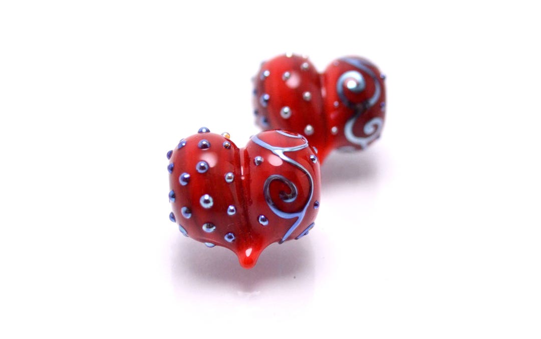 Handmade Red Jewelry Bead Jewelry Making Set Red Bead Glass Heart Shape ...