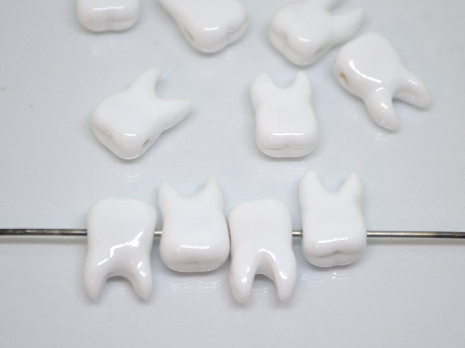 Glass Tooth Beads Horizontal Hole Dentist Gift Human Teeth - Etsy