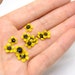 Sunflower Glass Beads, Very Small Yellow Flower Beads, Yellow Black ...