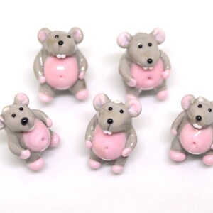 Glass Rat Beads, Rat Pendant Charm, Tiny Mouse Bead, Jewelry Making ...