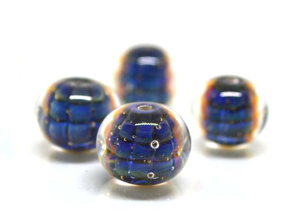 Glass Beads Set for Bracelet Making Lampwork Beads Blue Glass Beads ...