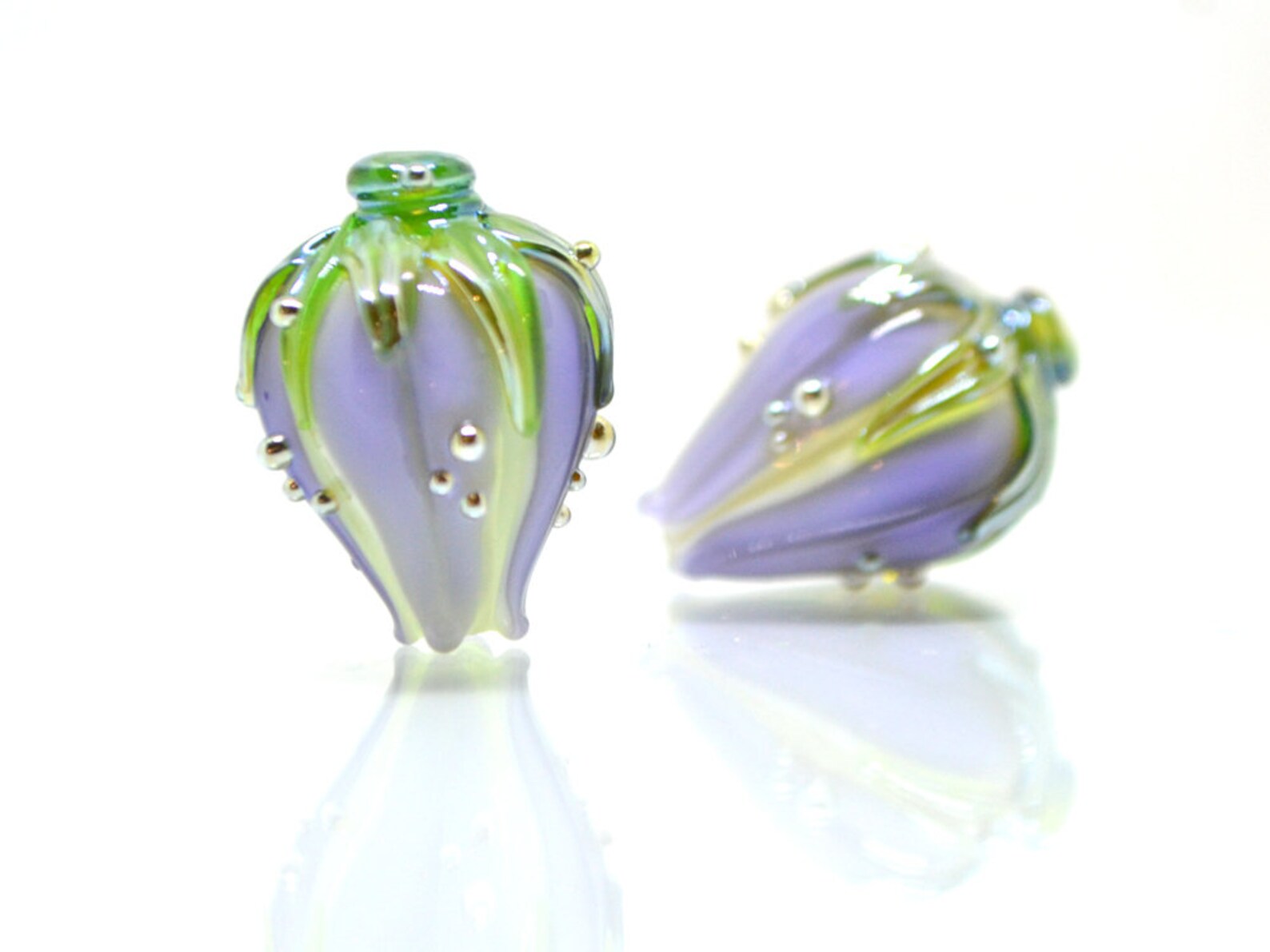 Pastel Purple Flower Beads Periwinkle Flower Beads Handmade - Etsy