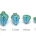 Powder Blue Glass Beads, Handmade Glass Beads, Lampwork Flower Beads ...