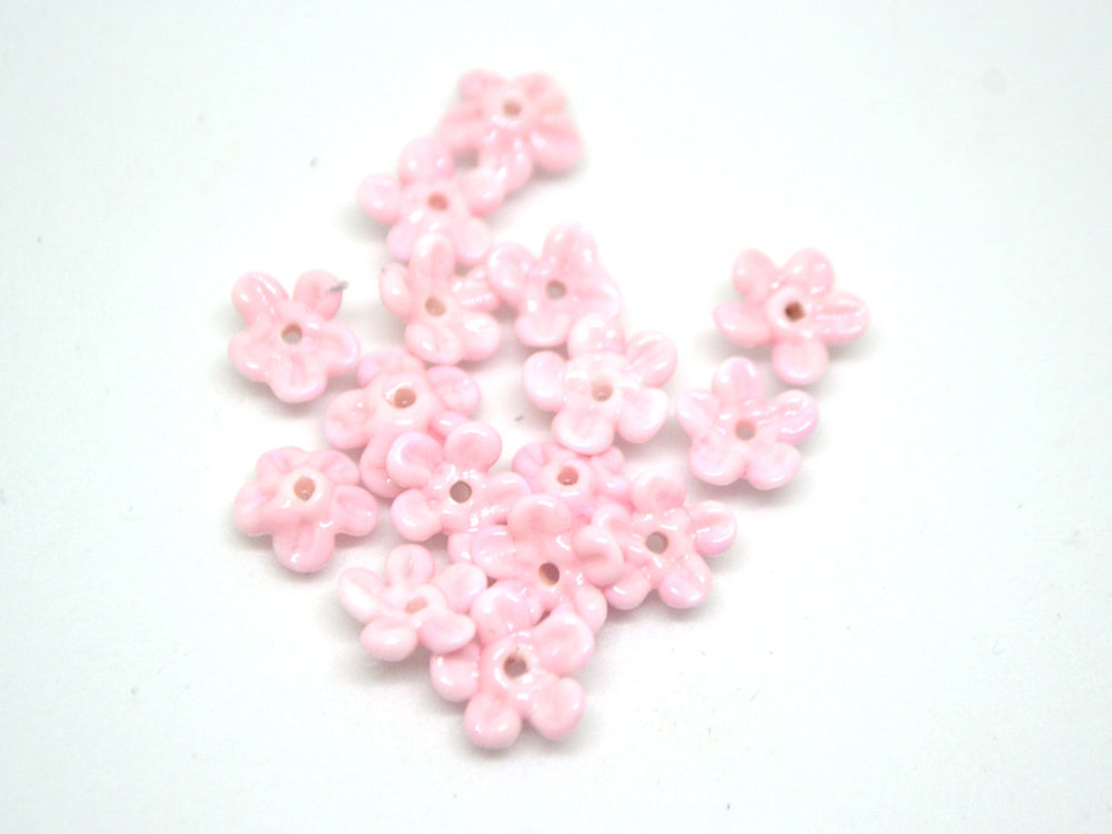 Opaque Pink Mini Flower Beads Pink Spacer Beads Wedding - Etsy