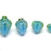 Powder Blue Glass Beads, Handmade Glass Beads, Lampwork Flower Beads ...
