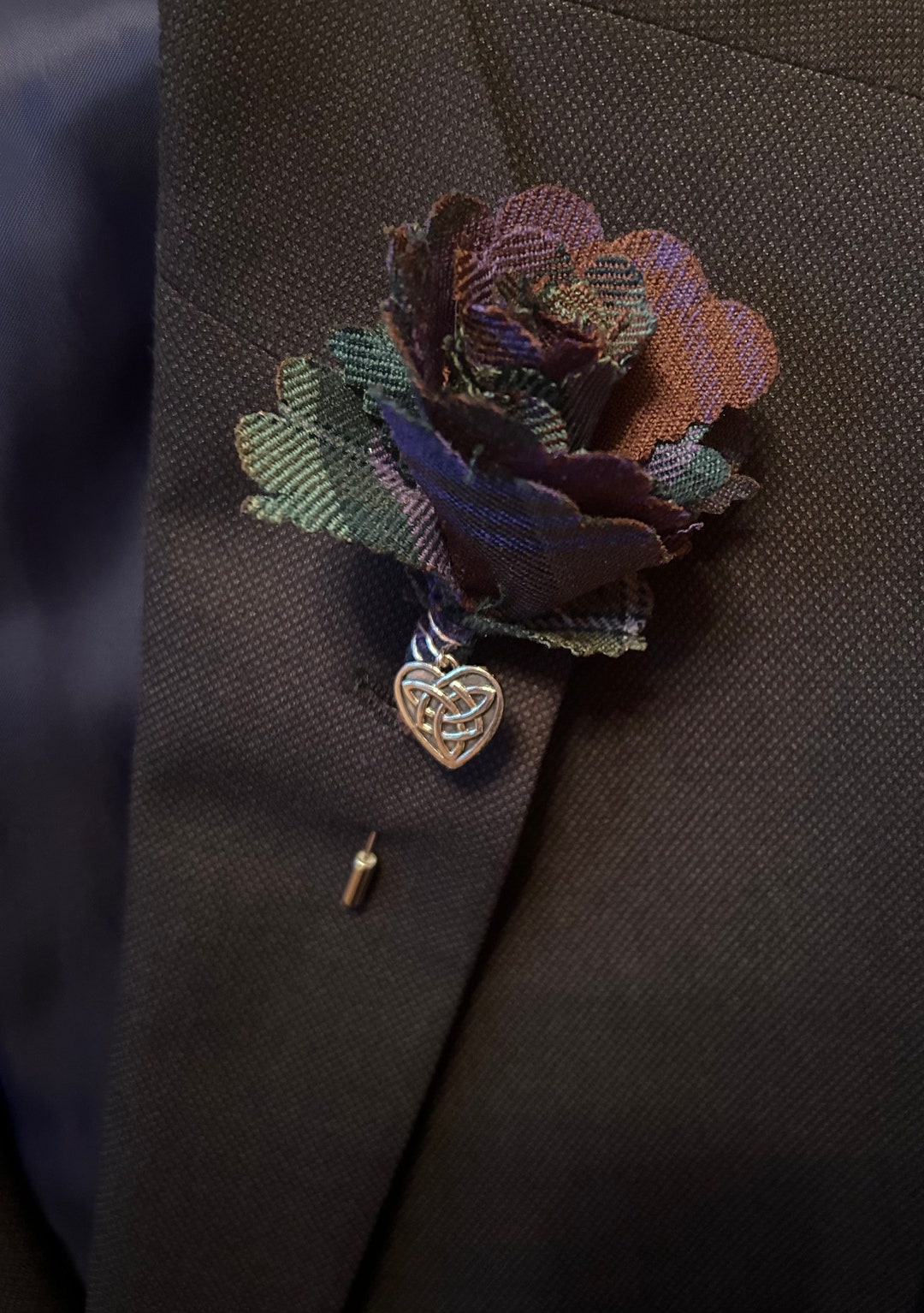 Tartan Rose Buttonhole Pin - Etsy