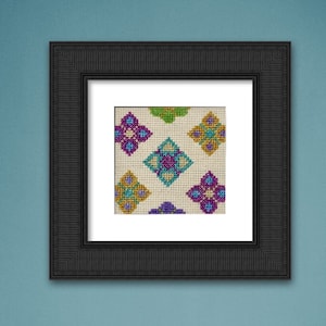 Modern Cross Stitch 'bright Shining Flowers' Cross - Etsy