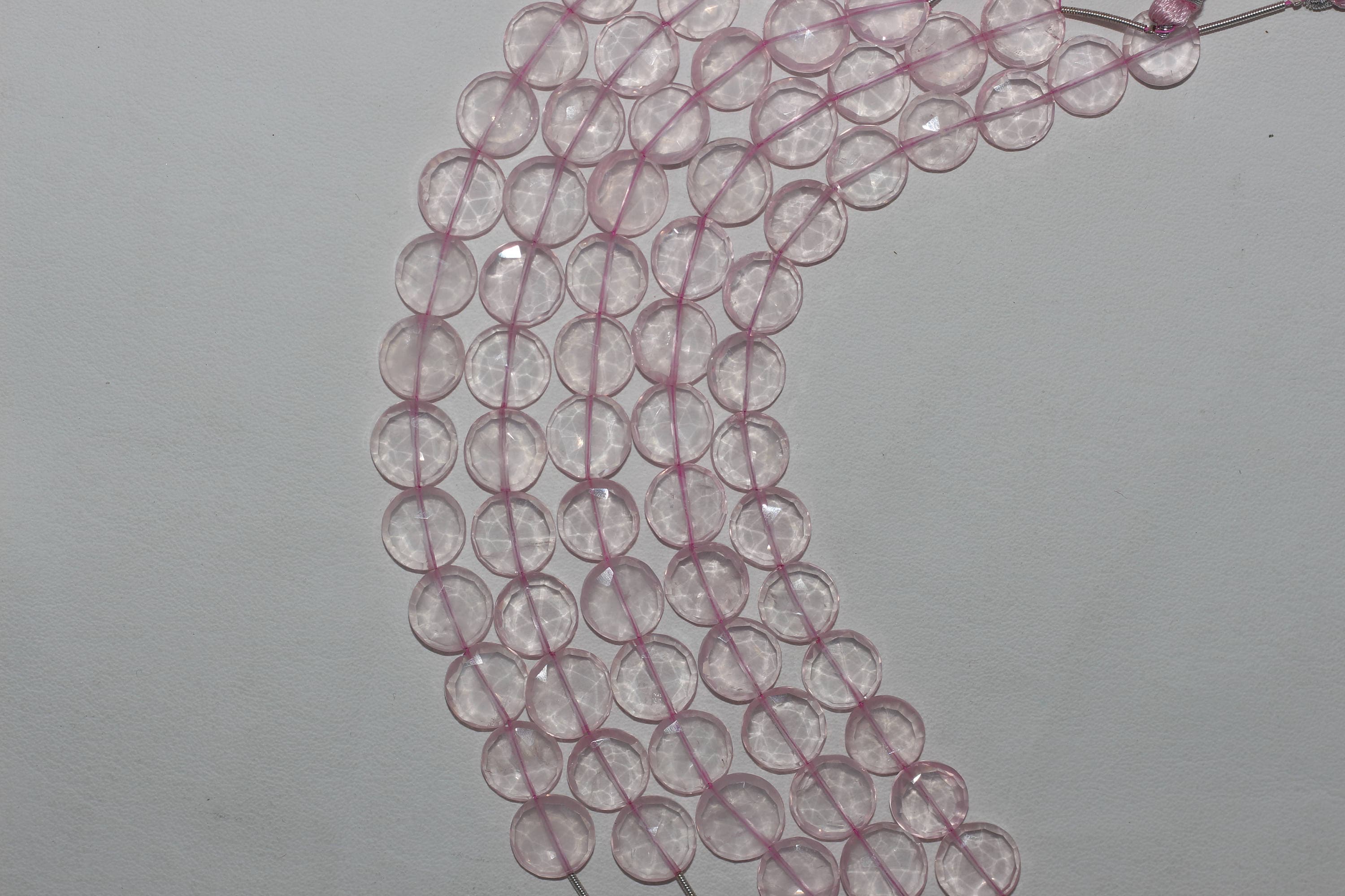 1 Strand Natural Rose Quartz Coin Shape Faceted 12-13mm Approx | Etsy