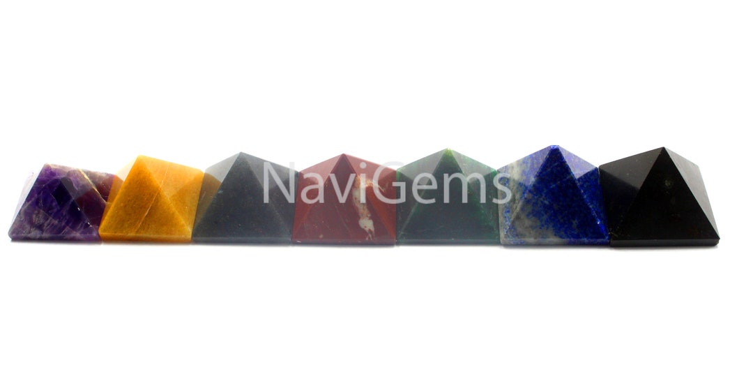7 Chakra Beautiful Pyramid Multi Gemstone Pyramid 20-25 MM Chakras ...