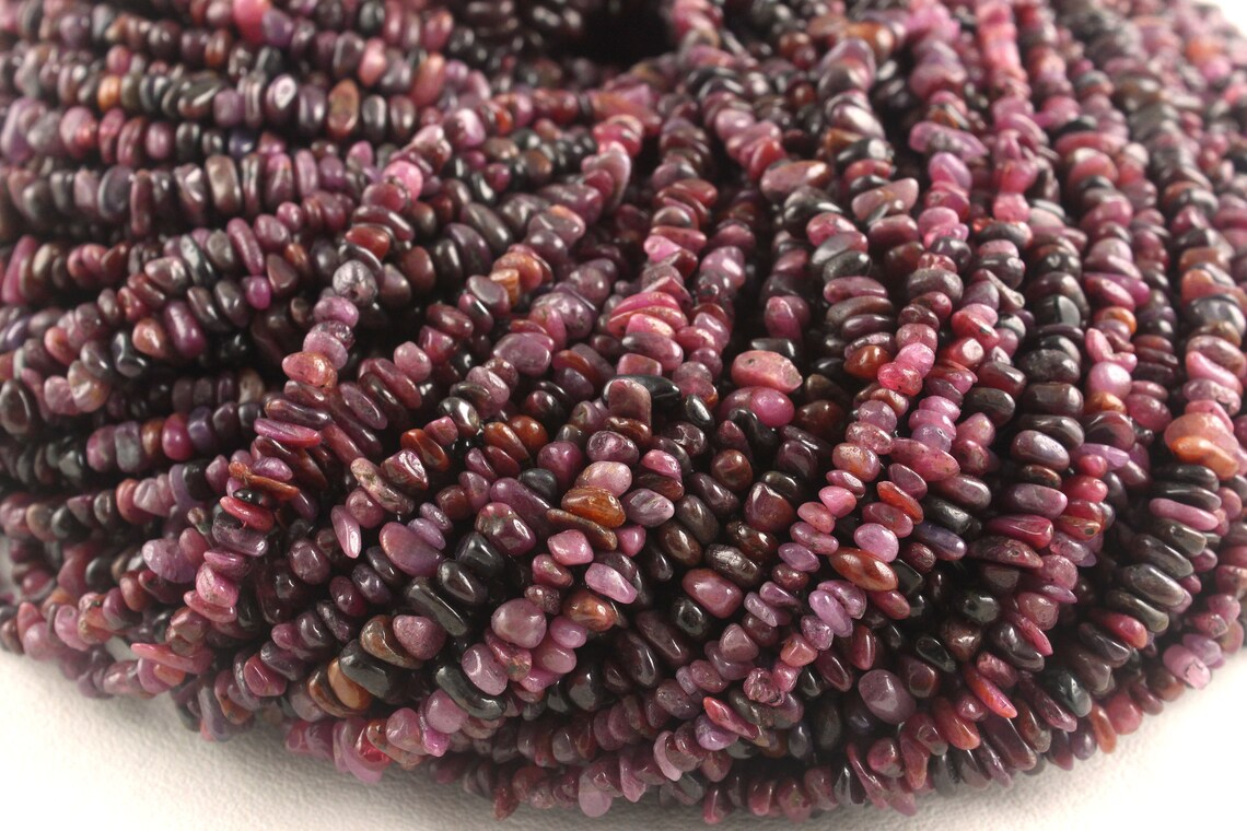 16 Long Natural Red Ruby Chips Beadsuncut Beadsruby - Etsy