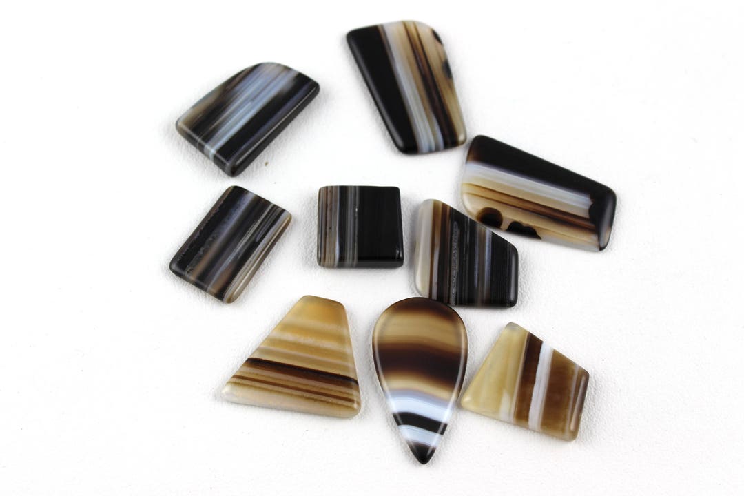 9 Piece Set of NATURAL AGATE Multi Shape Size 17x17-19x32mm - Etsy