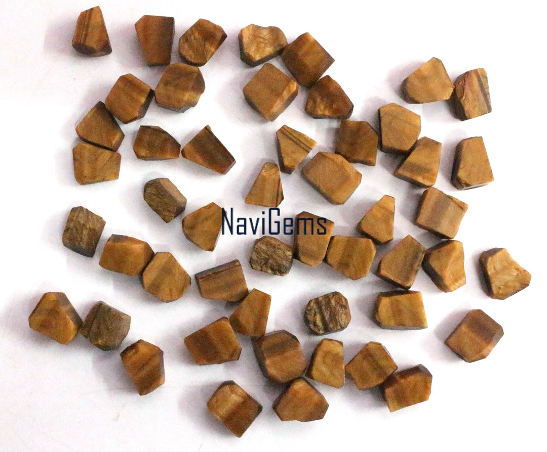 50 AAA Tiger Eye Rough Gemstones: Natural Yellow Jewelry Making (6-8mm ...