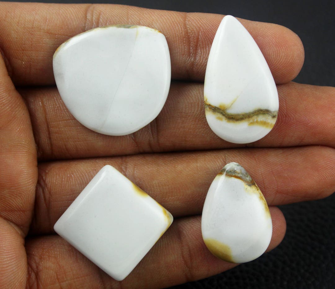 White Mookaite Jasper Cabochon Lot: Mix Shape Gemstones - Etsy