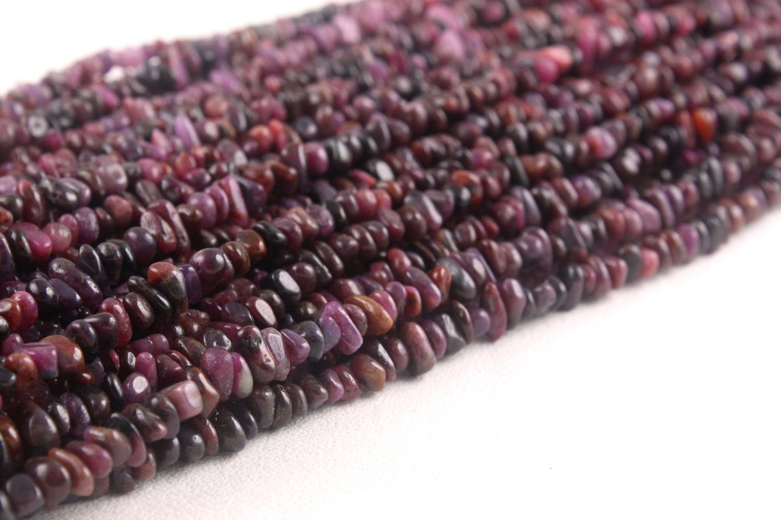16 Long Natural Red Ruby Chips Beadsuncut Beadsruby - Etsy