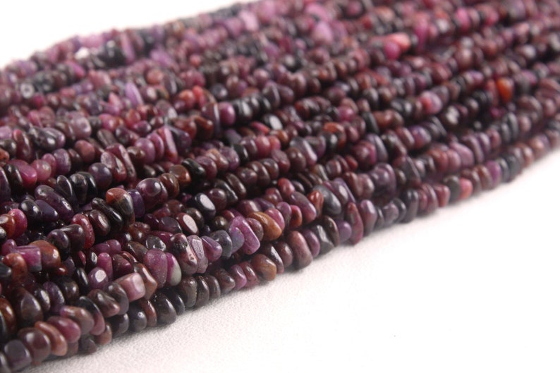 16 Long Natural Red Ruby Chips Beadsuncut Beadsruby - Etsy