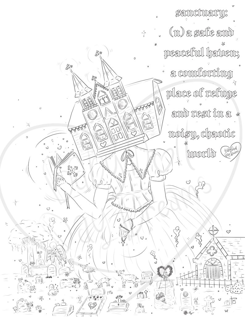 Sanctuary Coloring Page - Etsy