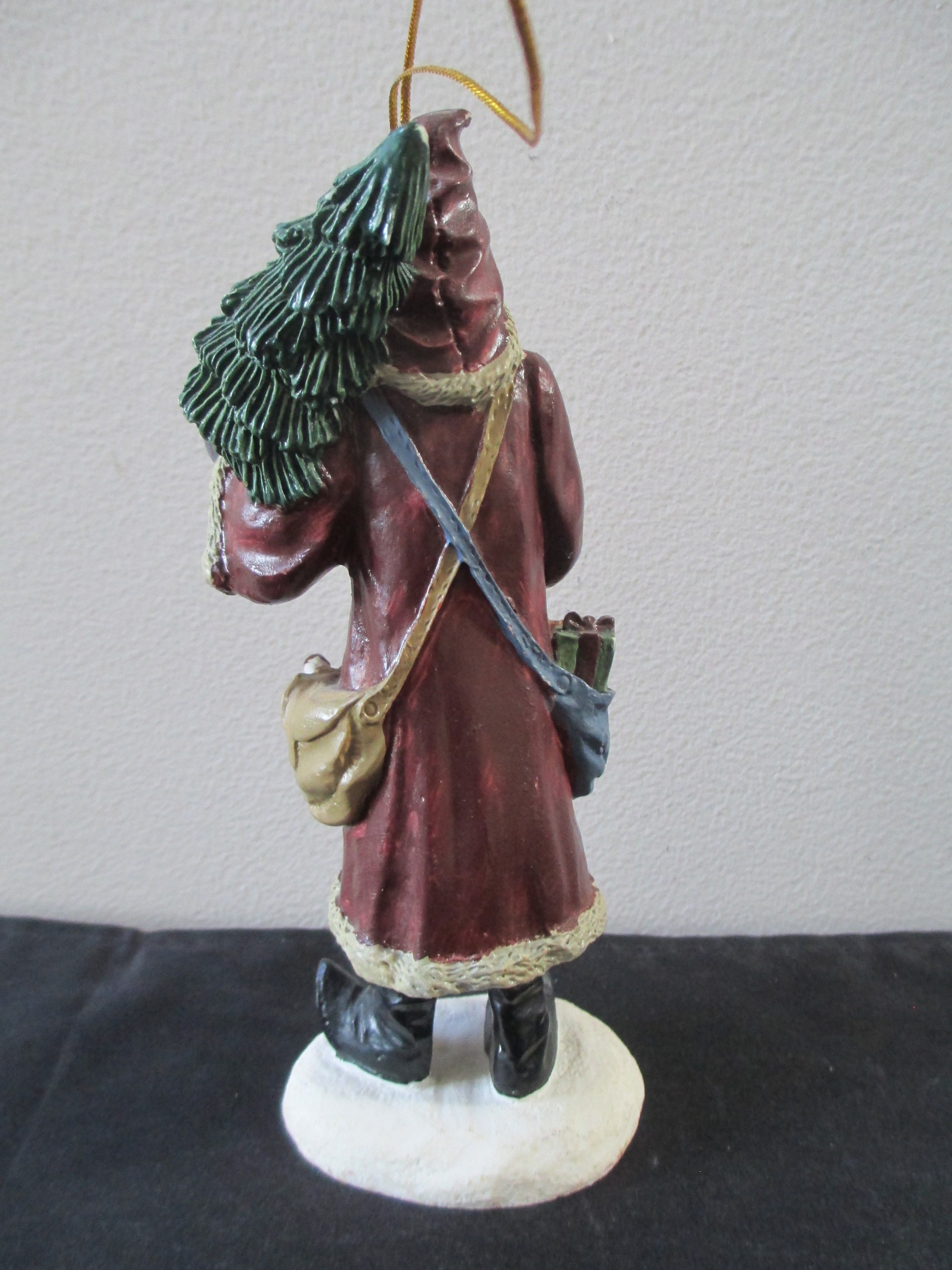 Vintage Resin Santa, Santa With Mini Tree and Toy Bags, Santa With Bags ...