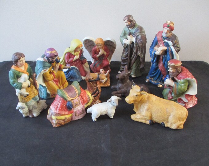 Vintage 2000 Enchanted Forest Christmas 12 Piece Nativity Set ...