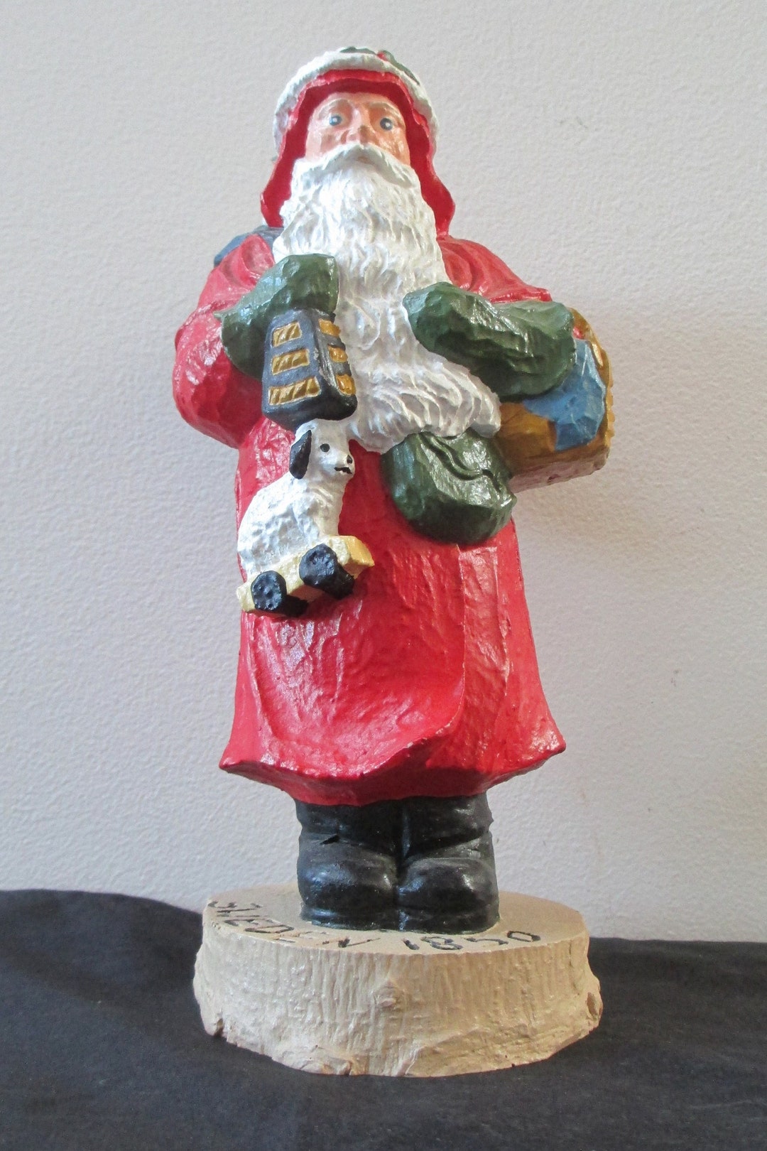 Vintage Sweden 1850 Carved Resin Santa, SANTA, Santa Figurine, Santa ...