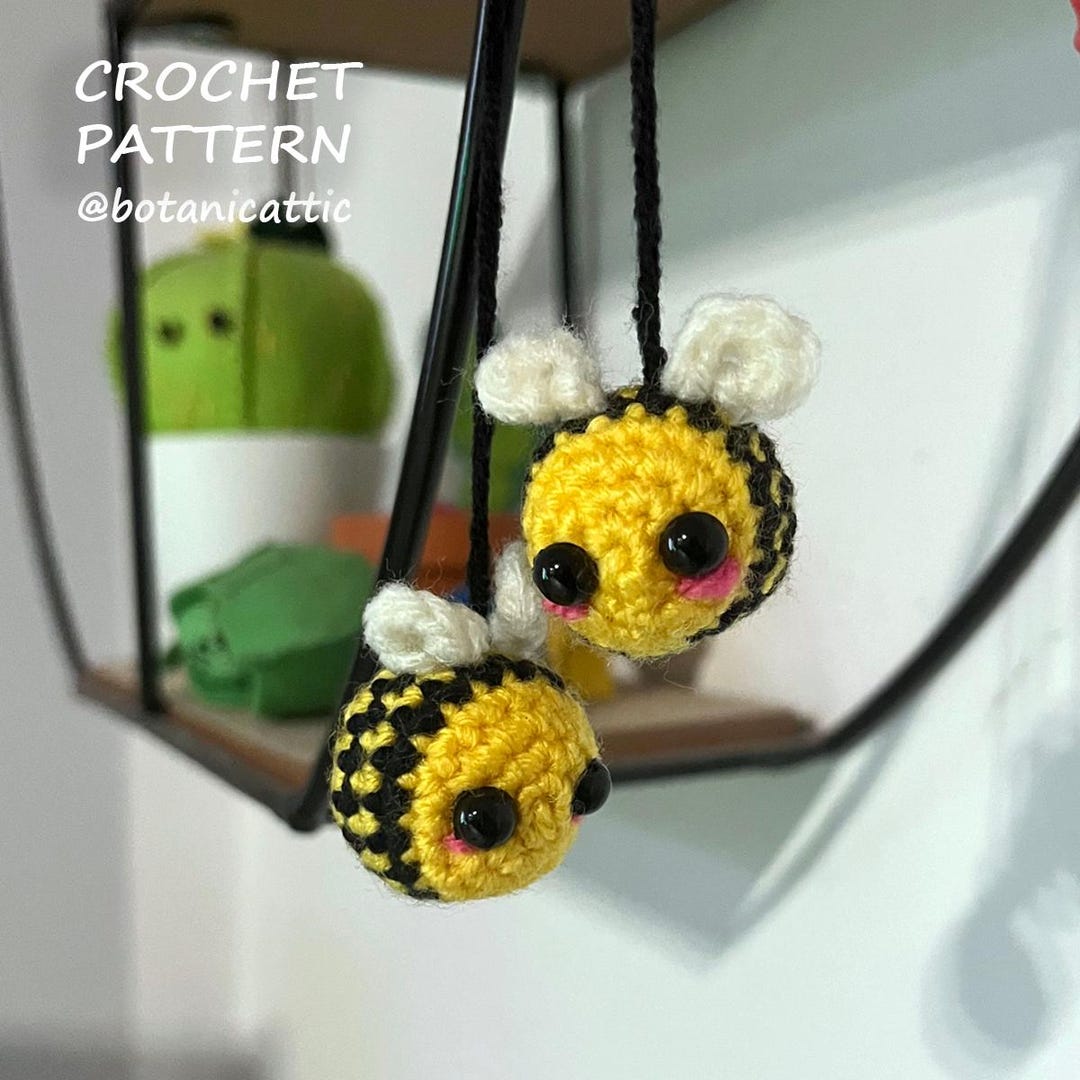 Beginners Bee Bees Crochet Car Hanging Pattern, Wasp Crochet Pattern ...