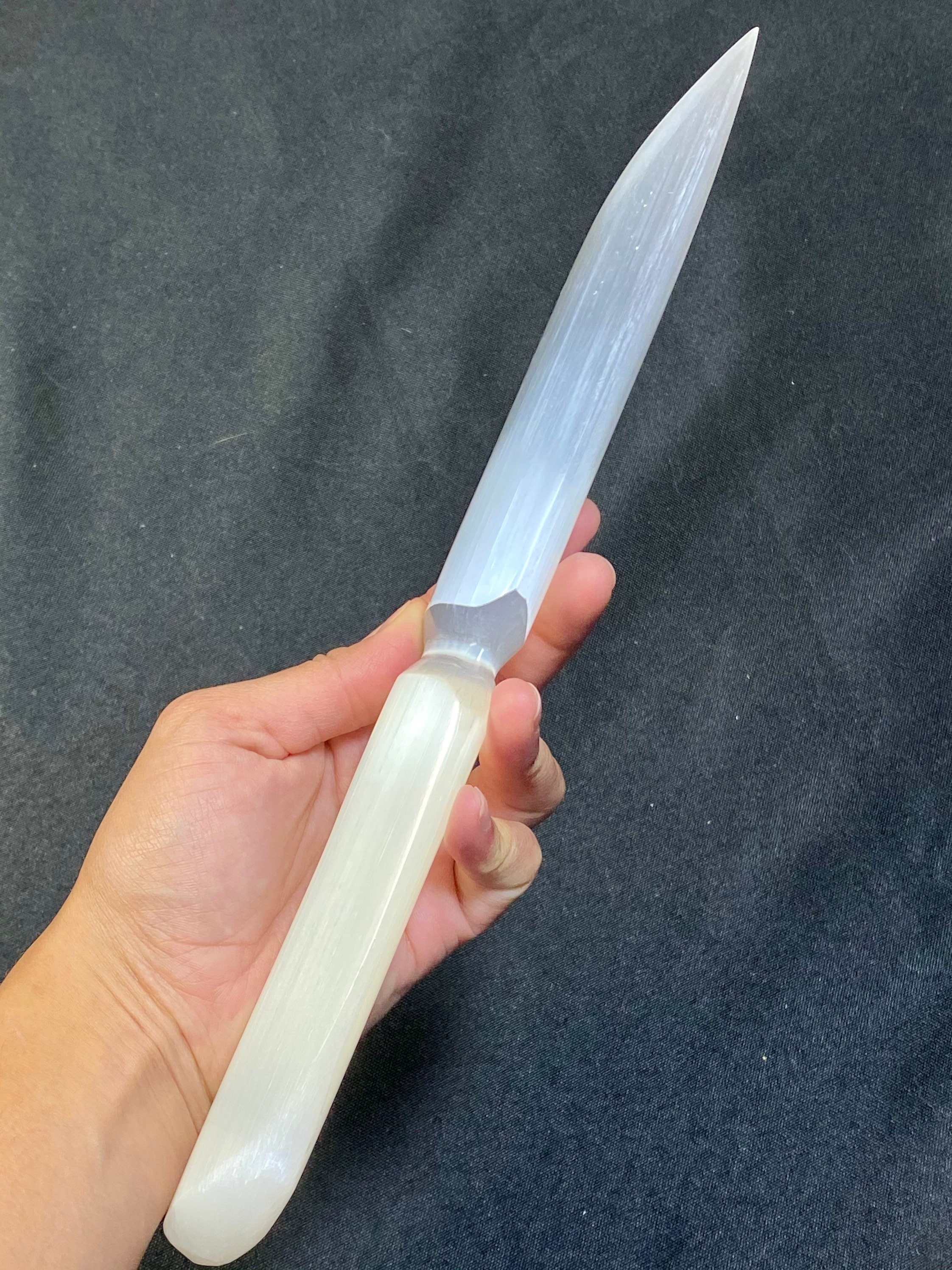 Large White Selenite Sword from Morocco swords clear | Etsy