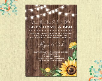 Rustic Backyard Wedding Invitation - Etsy