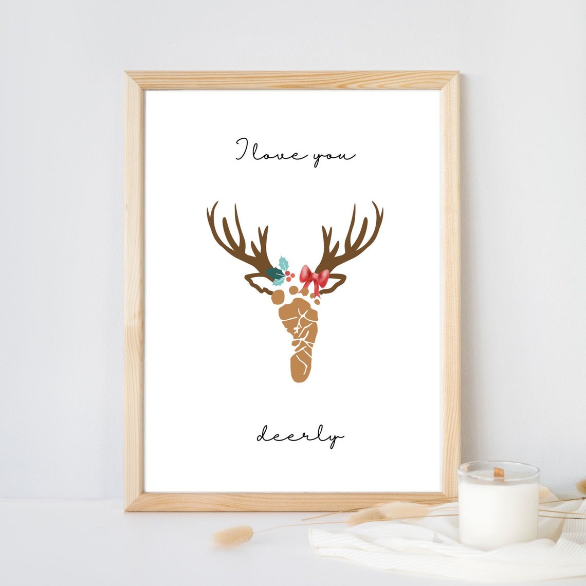 Reindeer Footprint Craft Printable, Footprint Christmas Printable Kids ...