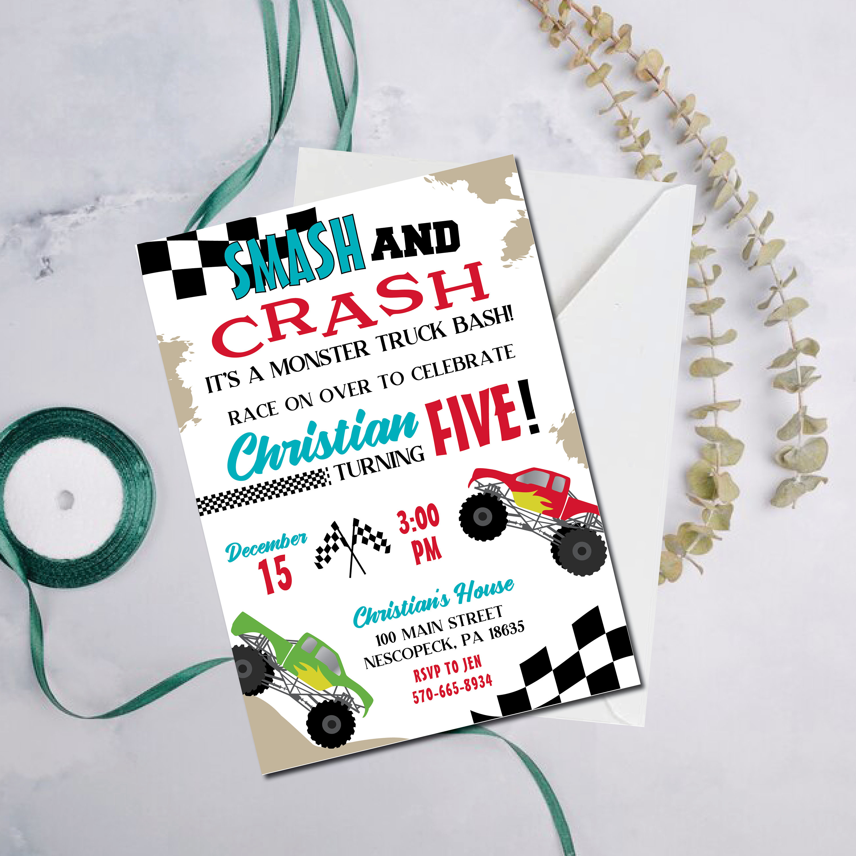 Monster Truck Birthday Invitation for Boys Download, Monster Jam ...