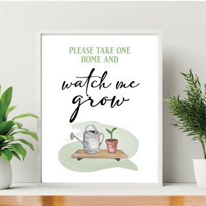 Watch Me Grow Plant Signs, Little Sprout Baby Shower Favor Sign, Plant ...