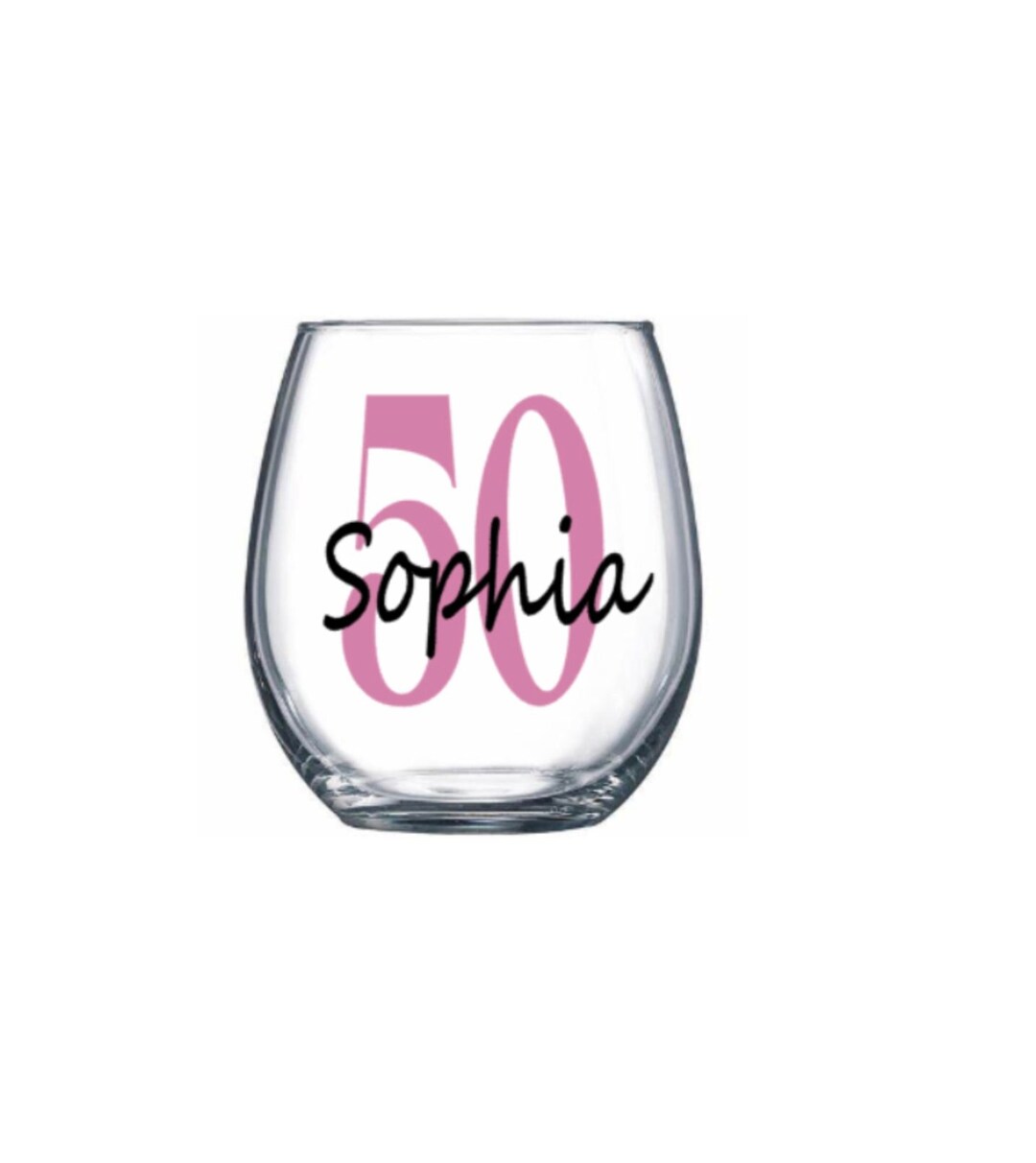 Fifty Wine Glass. Fifty Gift. 50 and Fabulous Wine Glass. Fabulous at ...