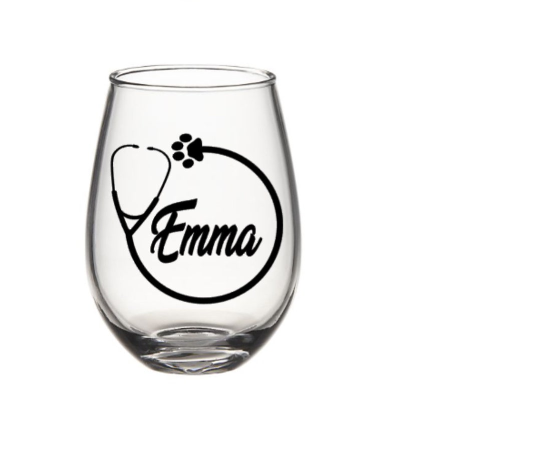 Vet Wine Glass. Vet Gift. Veterinarian Gift. Veterinarian Wine Glass ...