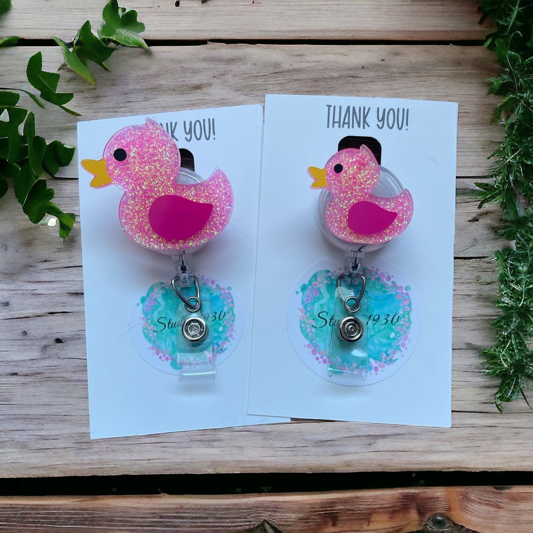 Rubber Duck Badge Reel -- Retractable Badge Summer Badge Reel - Etsy