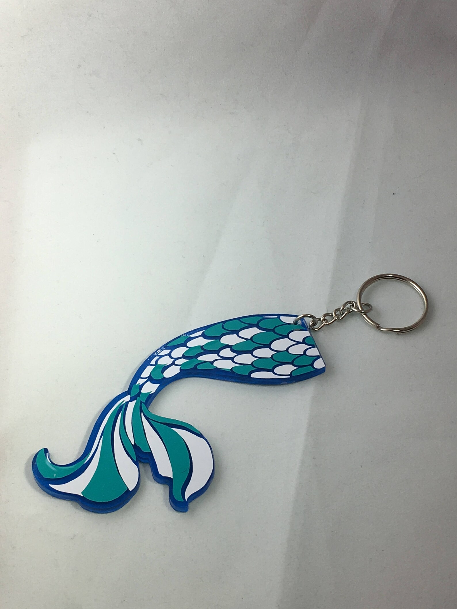 MERMAID TAIL Keychain Blue Black Holographic FUN | Etsy