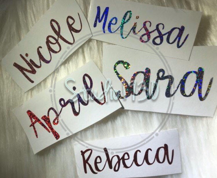 Name Decals Name Stickers Glitter Name Decals Personalized - Etsy