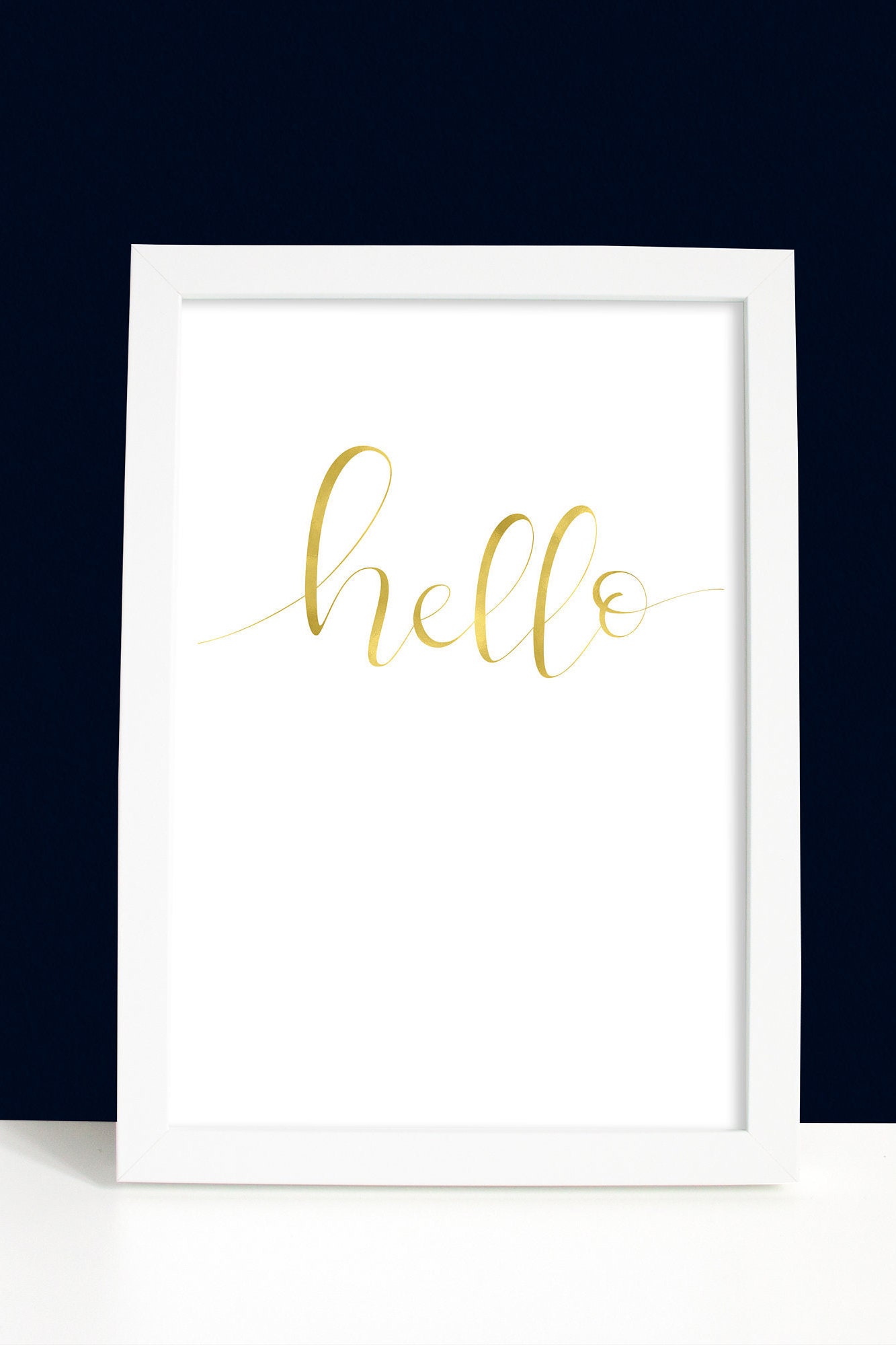 Hello Gold Foil Handlettered Digital A4 Print - Etsy Singapore
