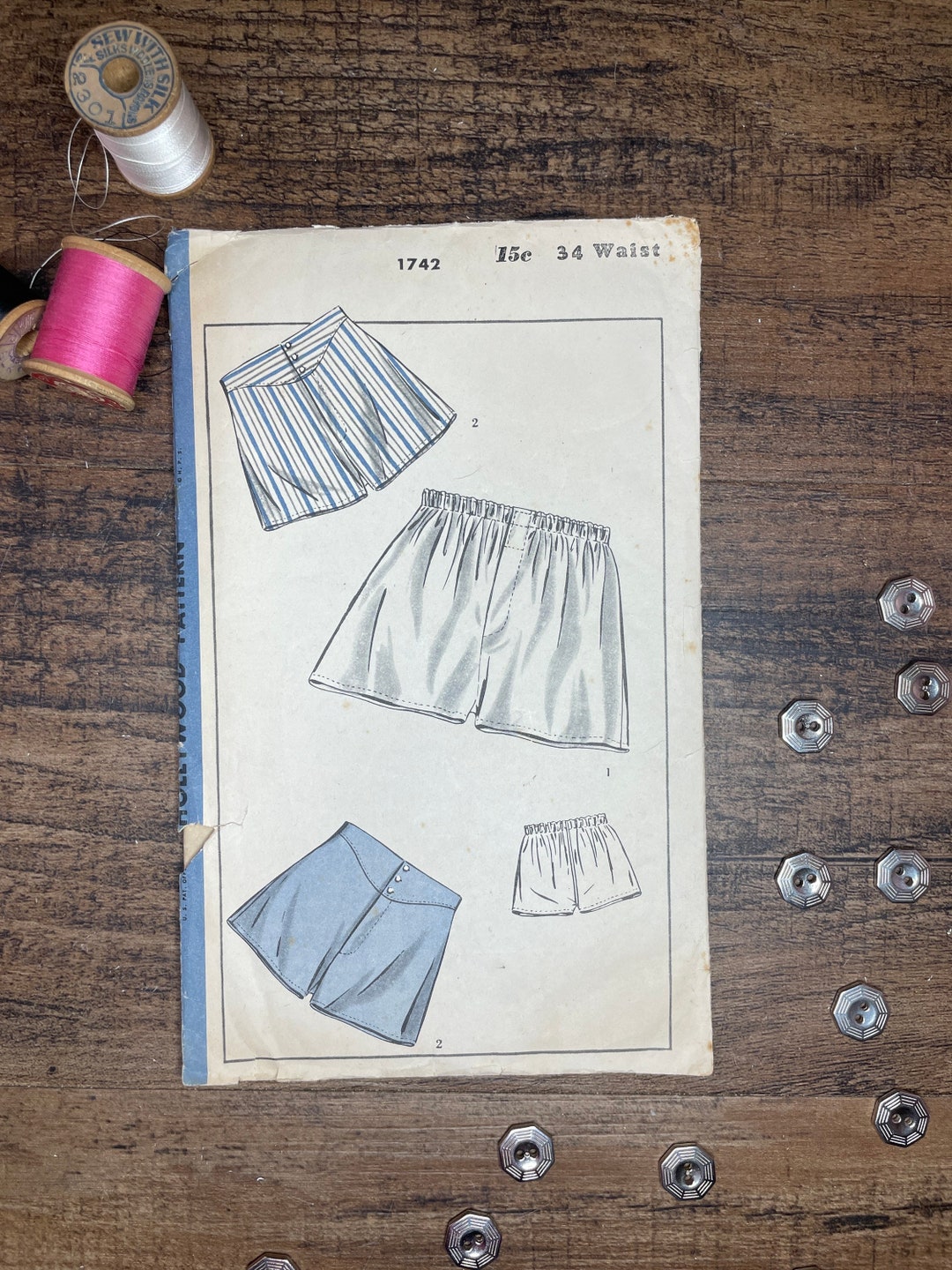 Vintage 1939 Boxers Sewing Pattern Hollywood Pattern 1742 - Etsy