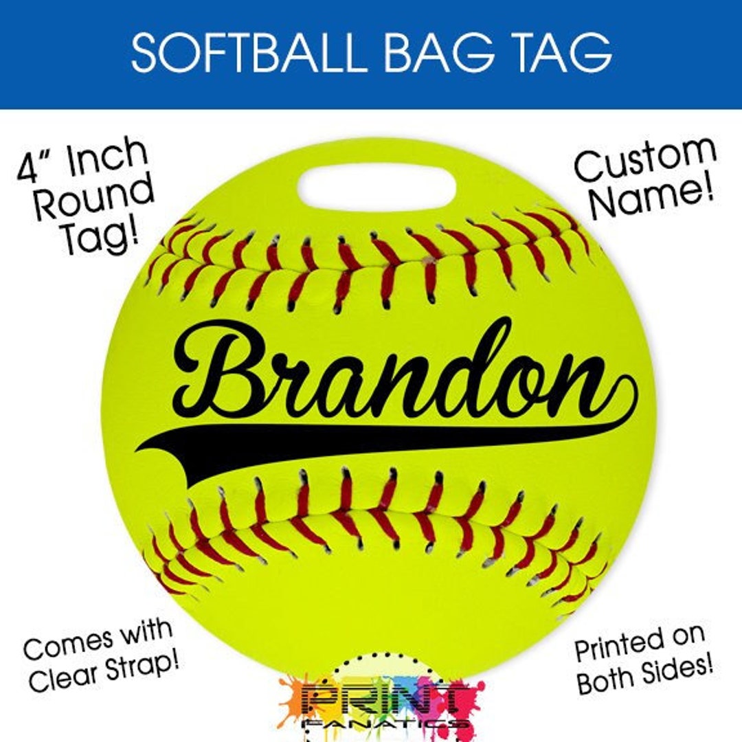 Personalized Softball Bag Tag, Custom Sports Bag Tag, Luggage Bag Tag ...