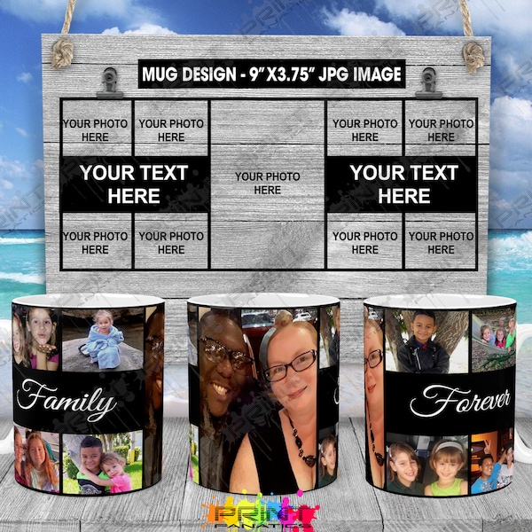 Collage Mug Template - Etsy