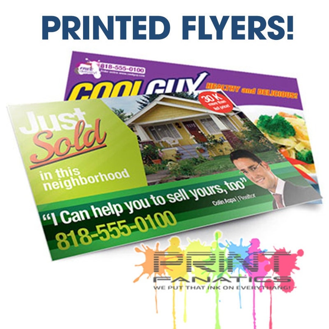 PRINTED Full Color Flyers or Post Card, Printing Single or Double Sided ...