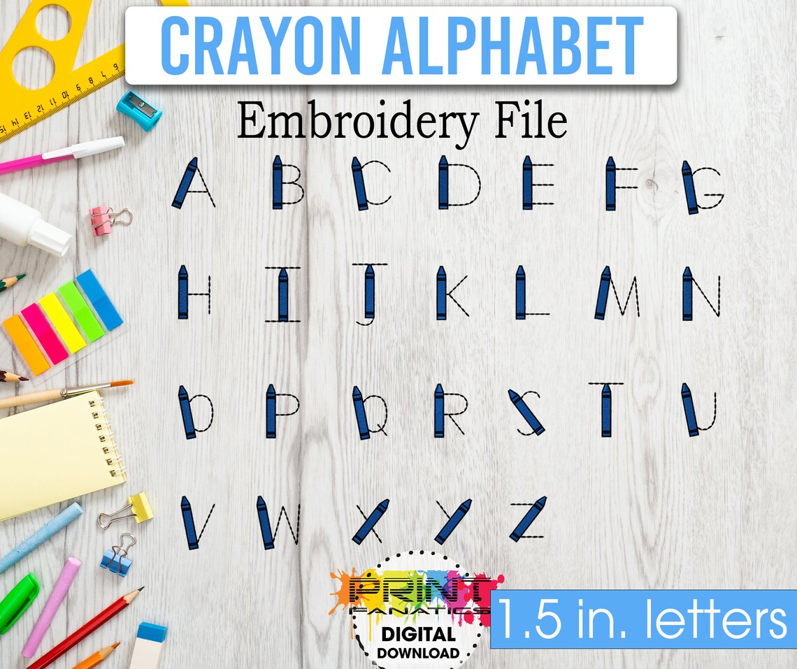 Crayon Alphabet, Crayon Letters, Bean Stitch Letters, Back to School ...
