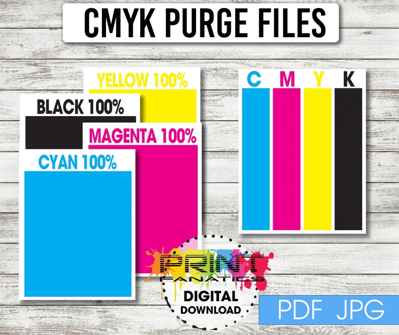 CMYK Printer Purge Files, Instant Download and Print for Help W ...