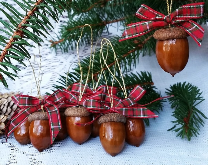 Christmas Ornaments, Real Natural Acorn Ornaments, Christmas Tree Decor ...