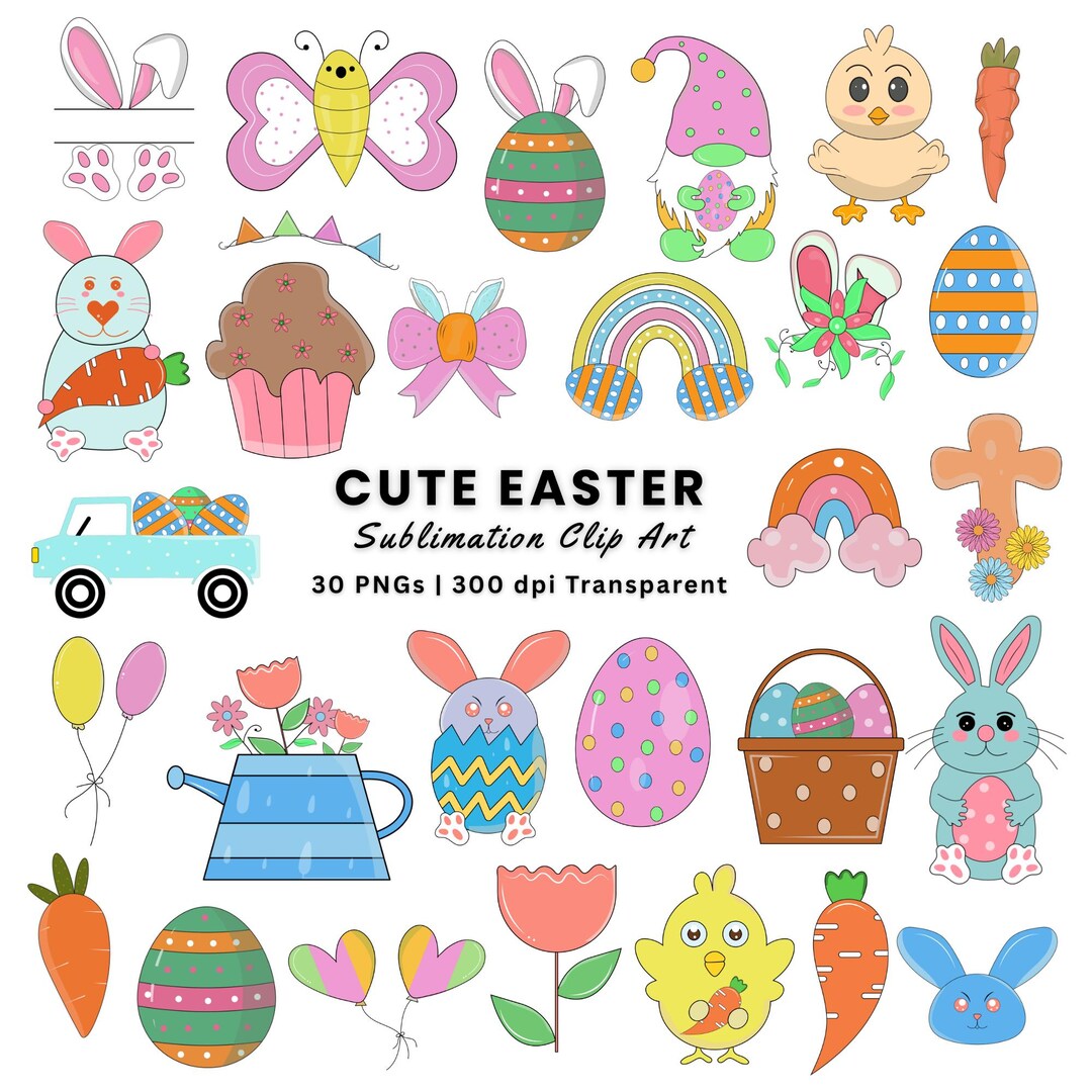 Little Easter Clipart: High Resolution PNG Graphics for Spring and ...