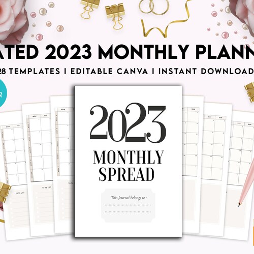 Canva 2023 Planner 37 Templates Printable & Editable With - Etsy
