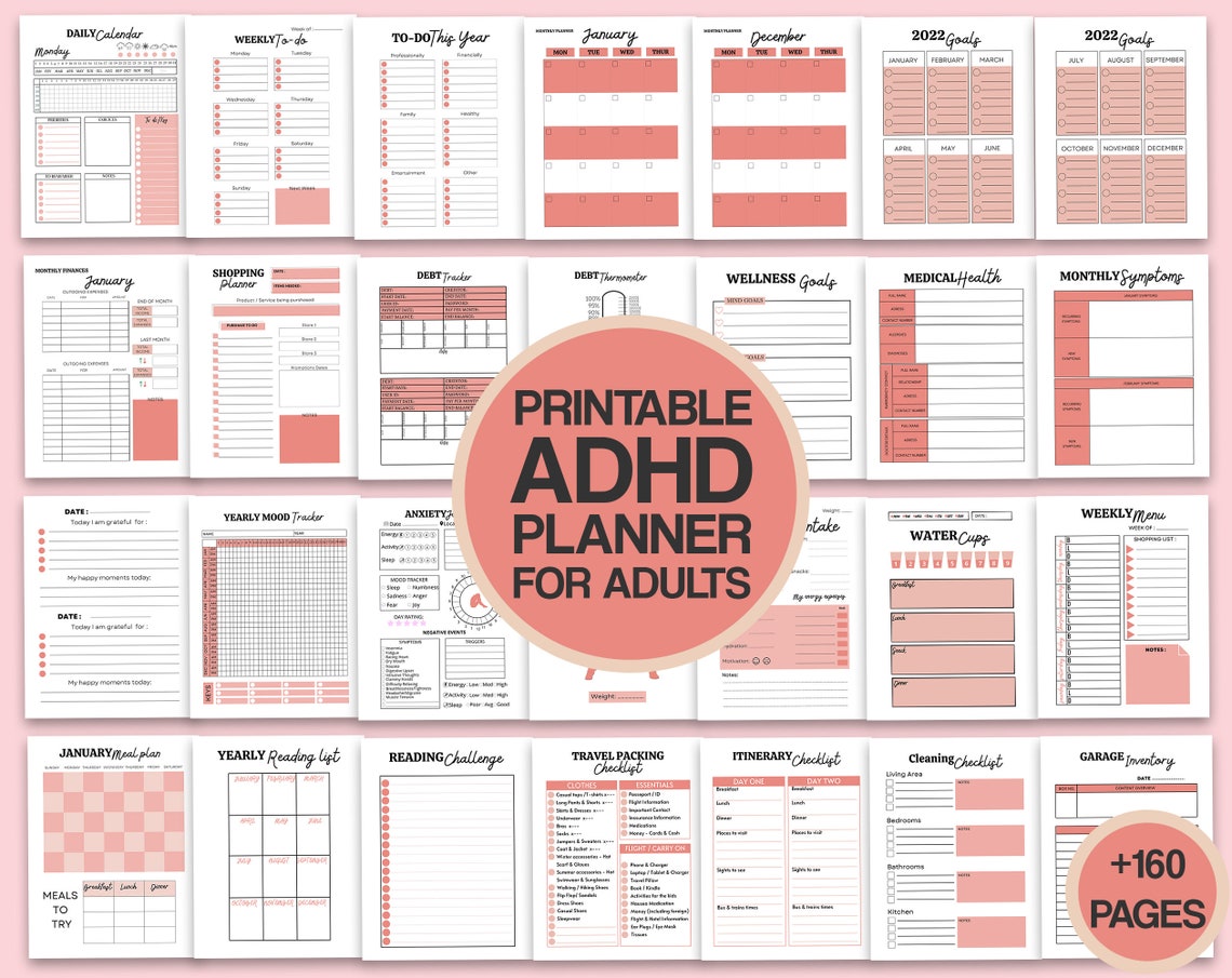 Adult ADHD Life Planner ADHD Journal Adhd Bundle Printable - Etsy