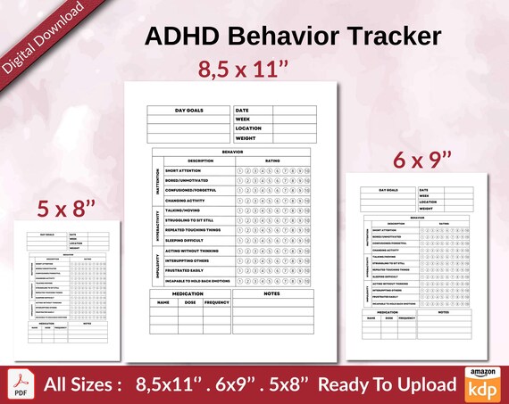 ADHD Behavior Tracker 120 Pages Ready to Upload PDF Used as - Etsy